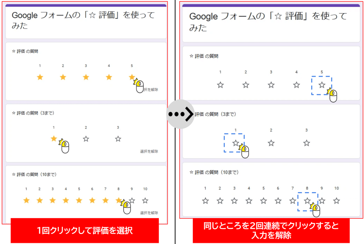 Google フォームの「☆ 評価」の使い方｜Teeda