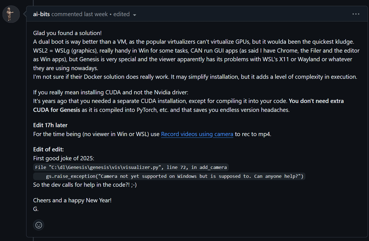 Genesis 物理シミレータをWindowsで動かそうとする人へ、先人からの書き置き｜ハカセ
