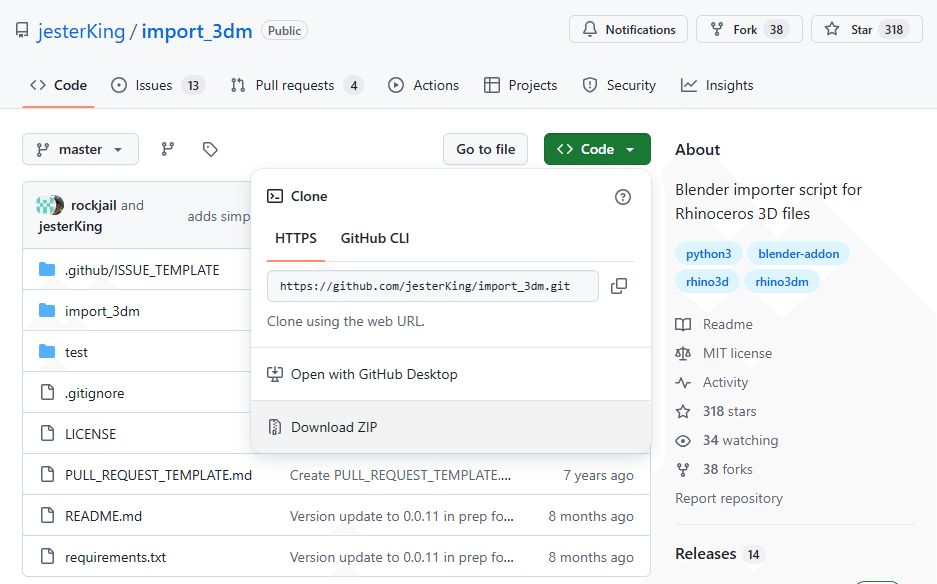 RhinocerosからBlenderへのインポート（.3dm）｜2.3