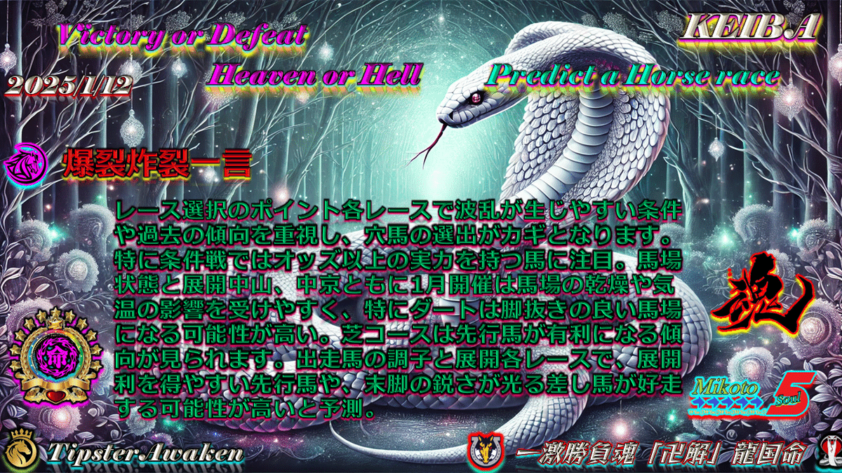 WIN5 2025/1/12版｜龍国 命