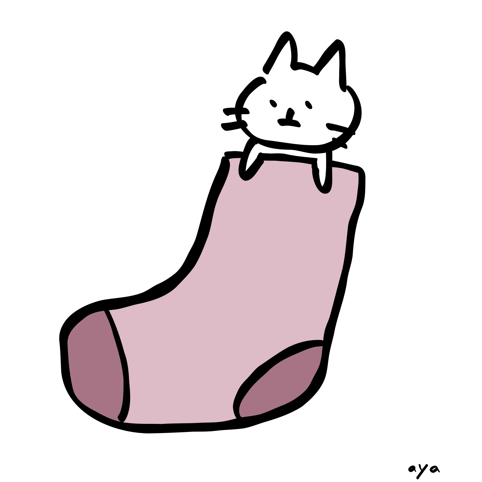 今日のイラスト くつした｜aya