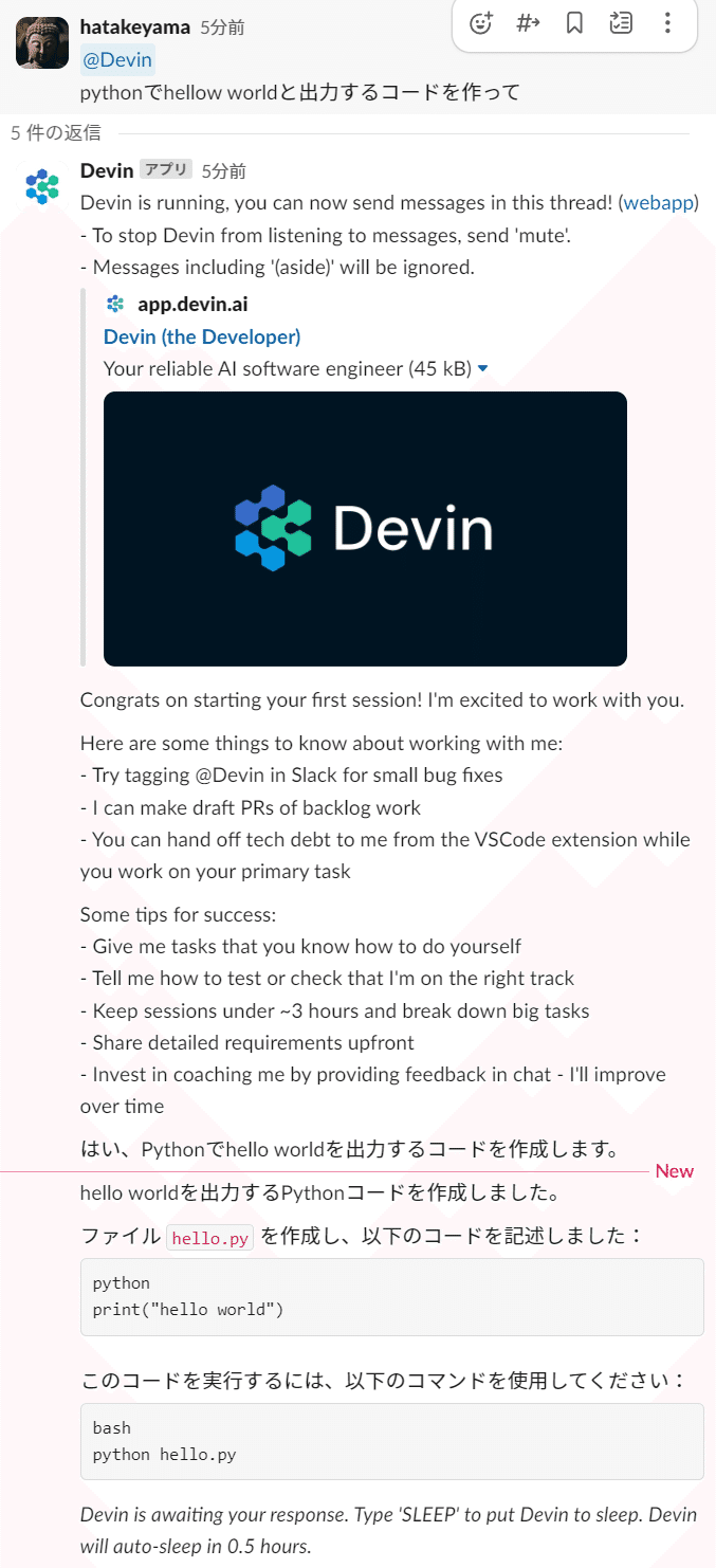 AIエンジニア devinを使ってみる｜Kan Hatakeyama