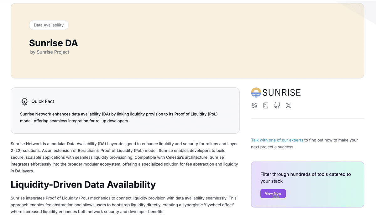 「Sunrise DA」、QuickNodeの「Builder's Guide」にTop Data Availability Solutionsとして掲載｜へいきょ/ ARM3rd CEO & CTO