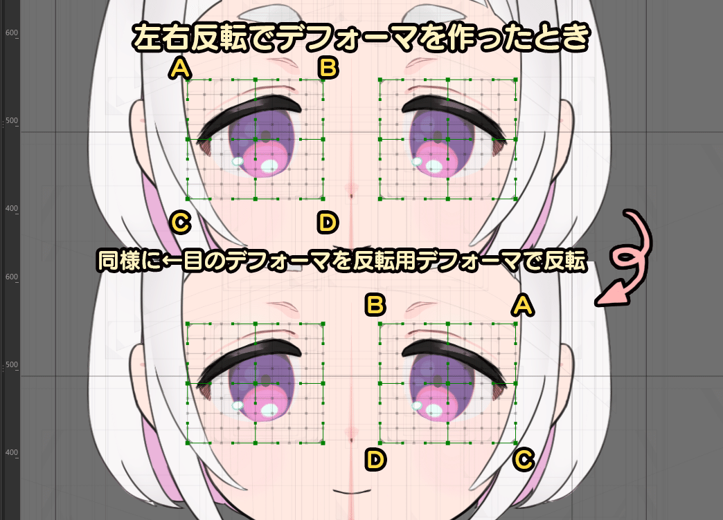 Live2D Tips 左右対称パーツの反転うまくいかない？作り直さなくても解決できるかも！｜さけみりん