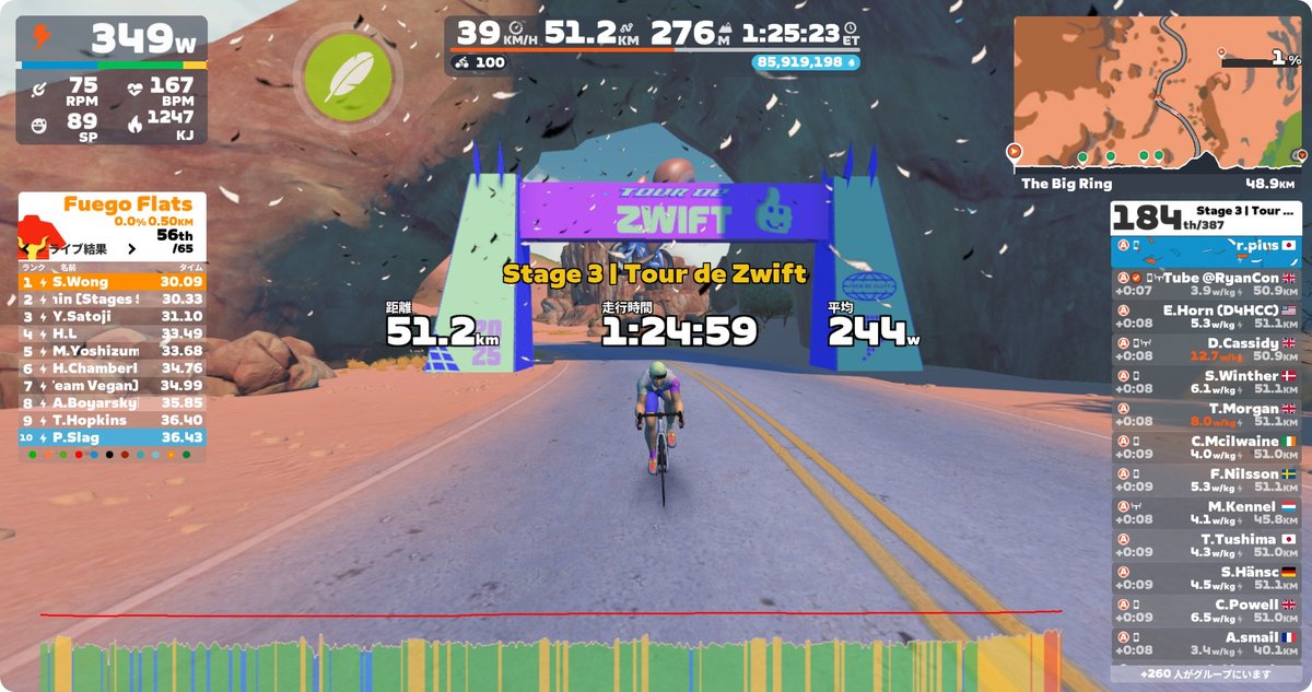 Zwift - Group Ride: Long | Stage 3 | Tour de Zwift on The Big Ring in Watopia｜r1plusplus