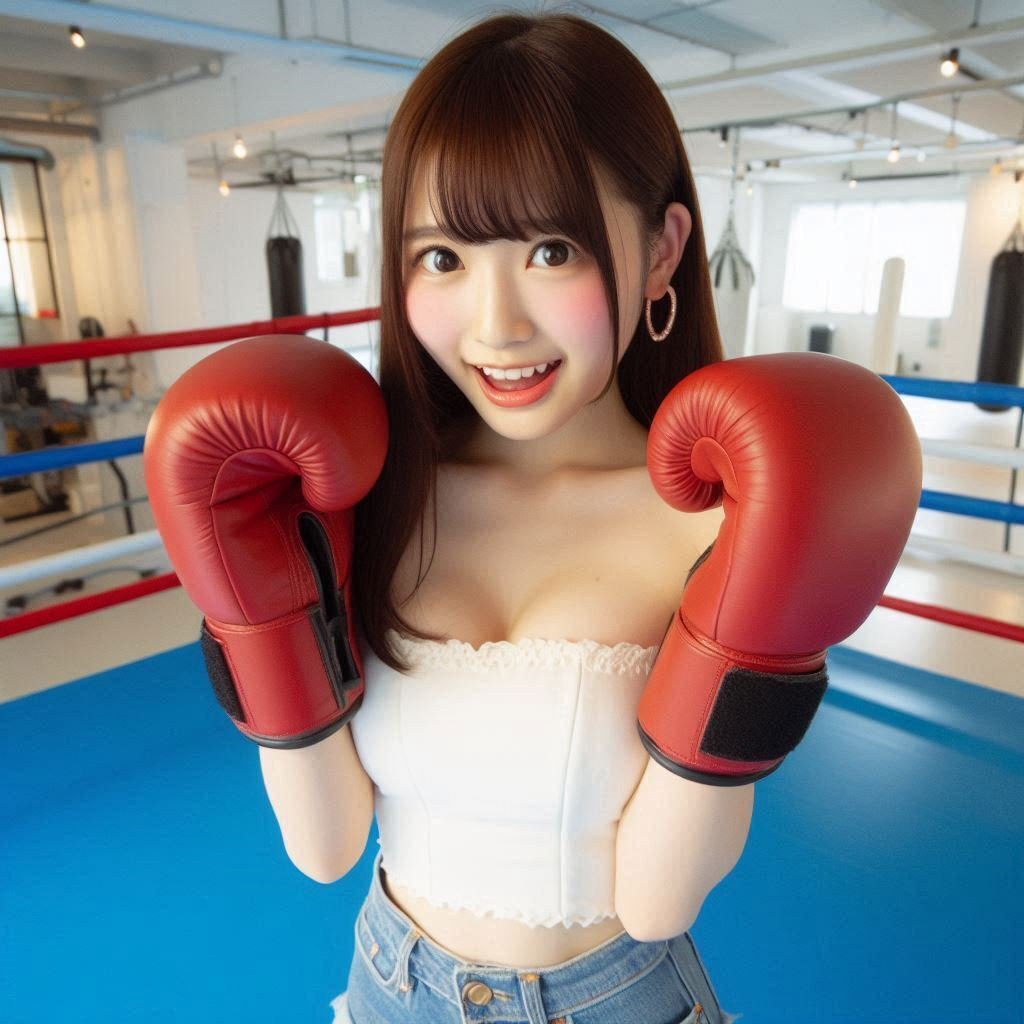 Jeans and red （ジーンズ女子ボクサー）｜Q-MiMi