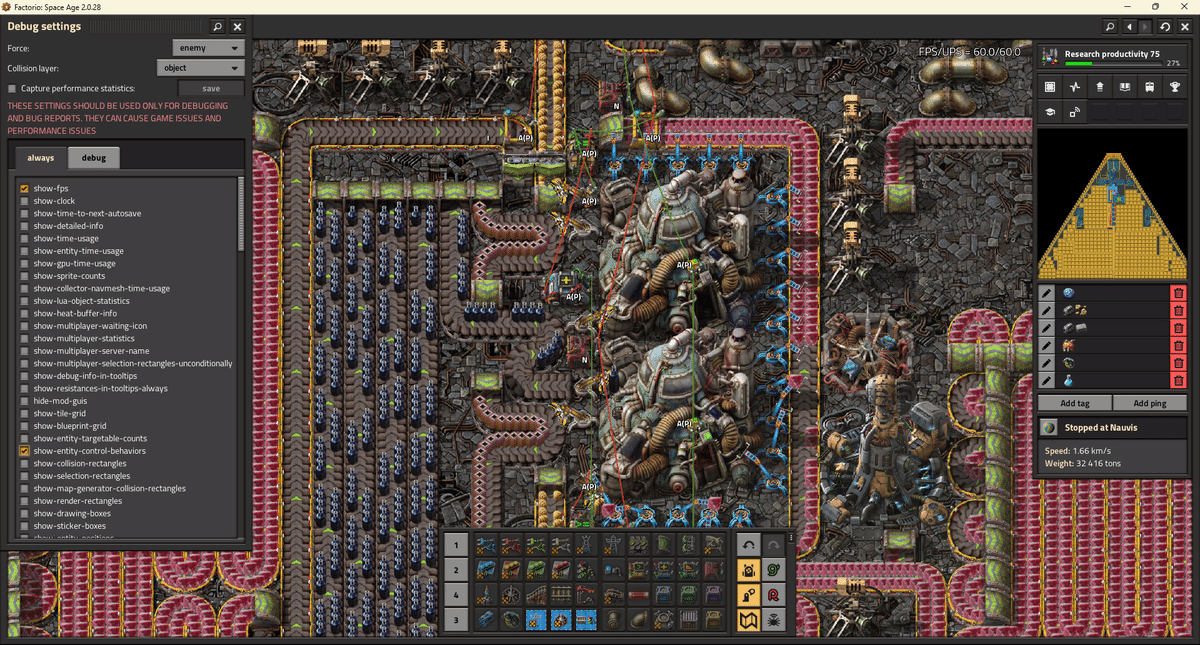 Factorio Space Age SPIRAL級プラットフォーム改修、そして30kspmへ向かう｜spiral_power