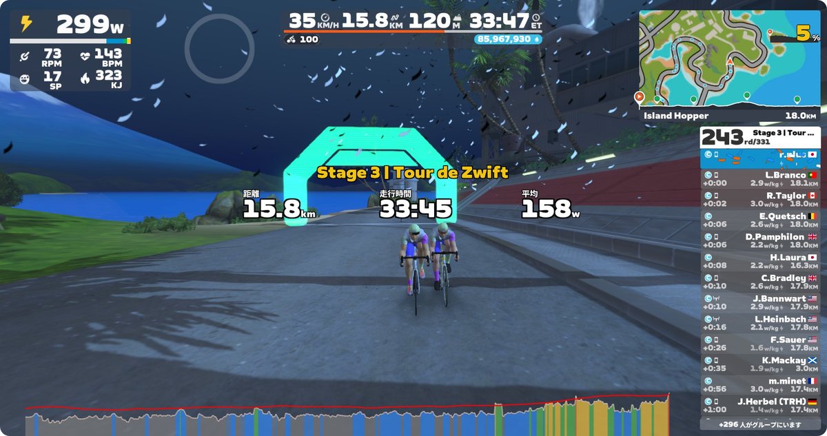 Zwift - Group Ride: Short | Stage 3 | Tour de Zwift on Island Hopper in Makuri Islands｜r1plusplus