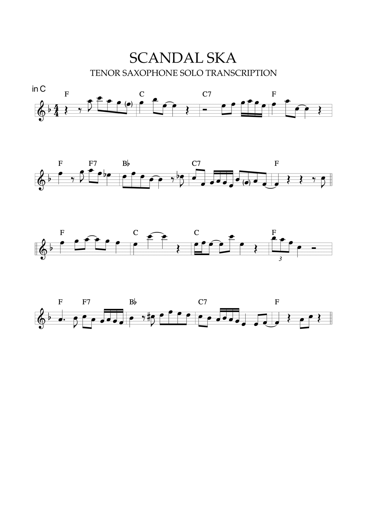 SCANDAL TENOR SOLO｜AUTHENTIC SKA STANDARD