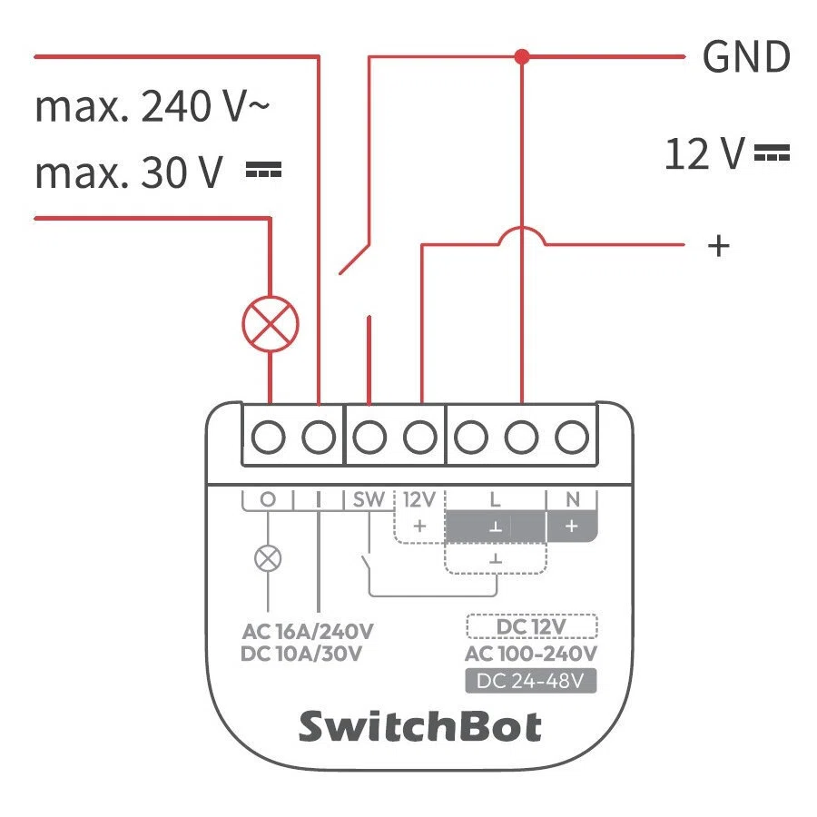 SwitchBot Relay Switch 1（Power Measurement 機能なし・DC12Vで駆動可能）をDC12Vで試してみ ...