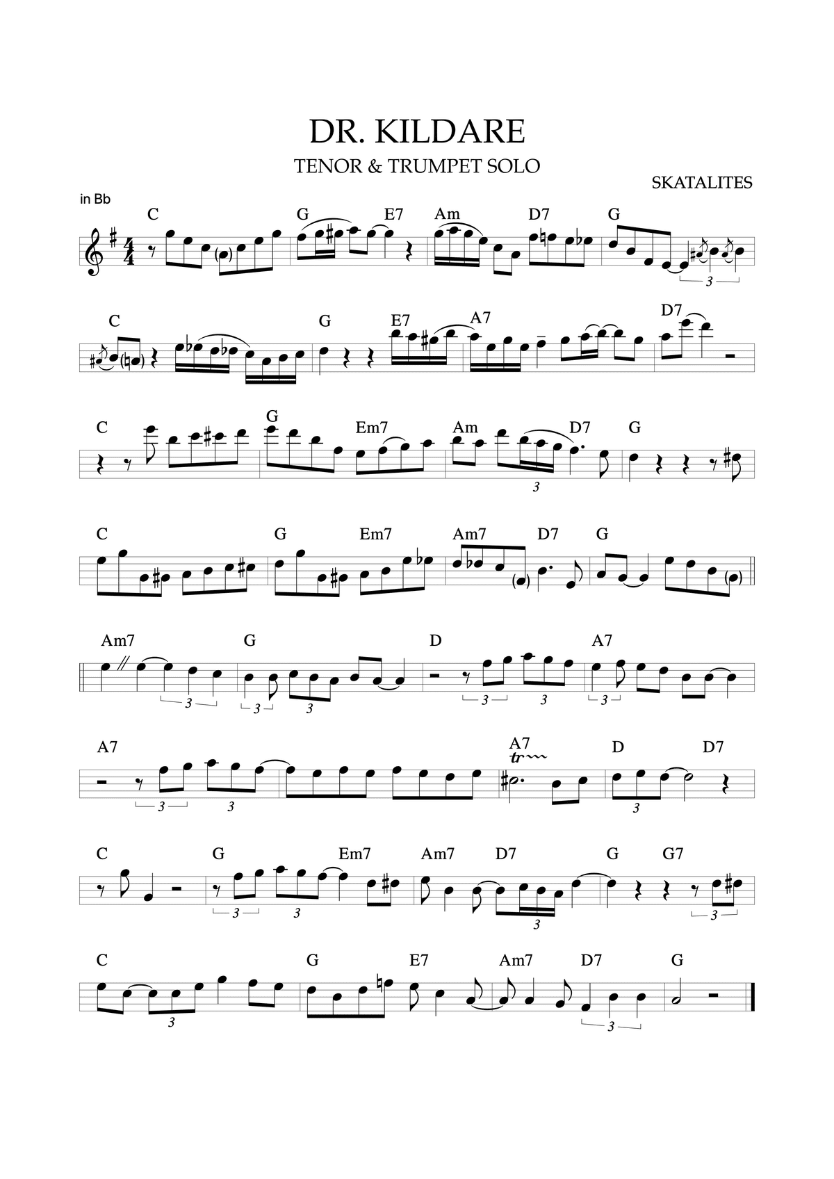 DR. KILDARE TENOR & TRUMPET SOLO①｜AUTHENTIC SKA STANDARD