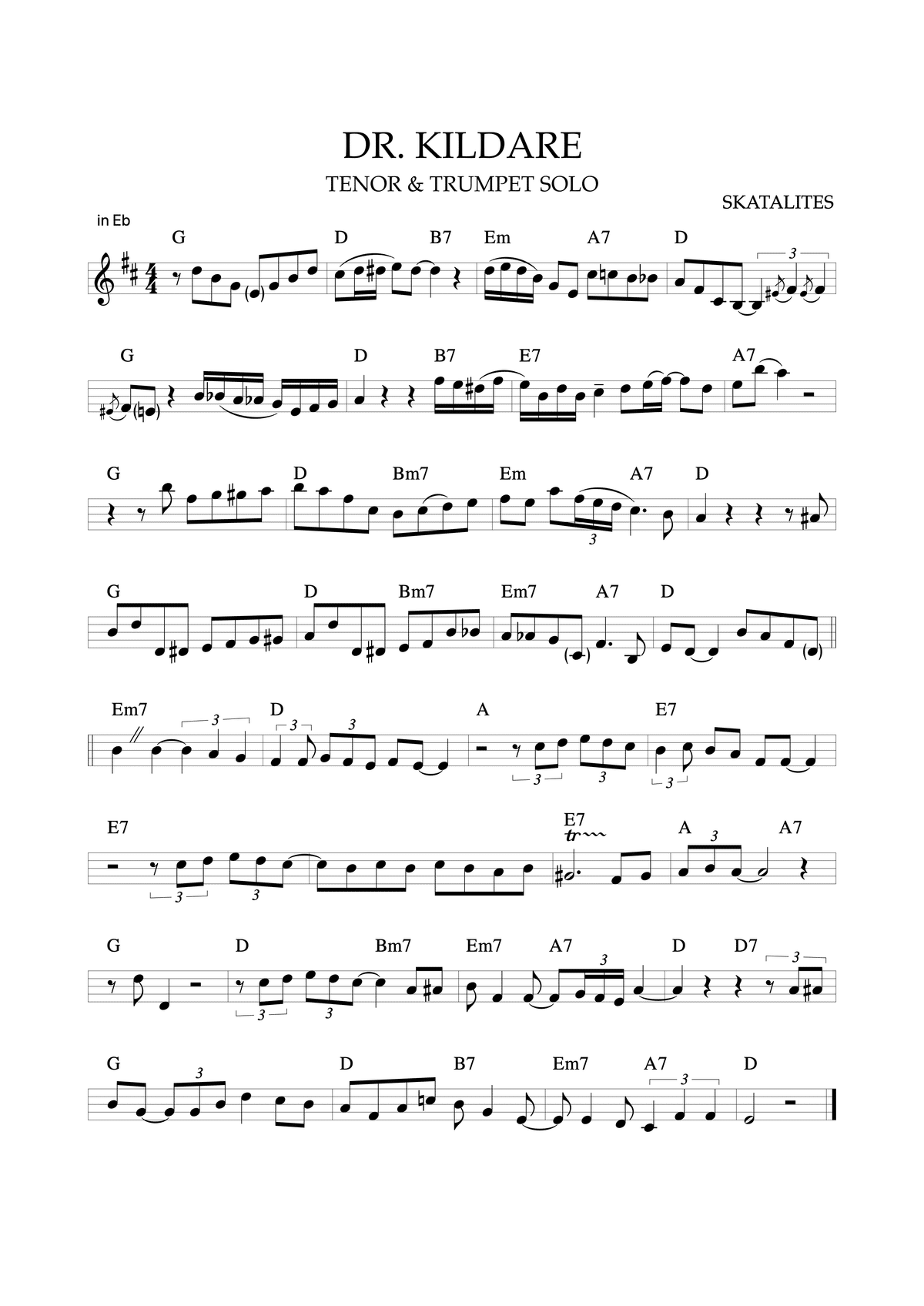 DR. KILDARE TENOR & TRUMPET SOLO①｜AUTHENTIC SKA STANDARD