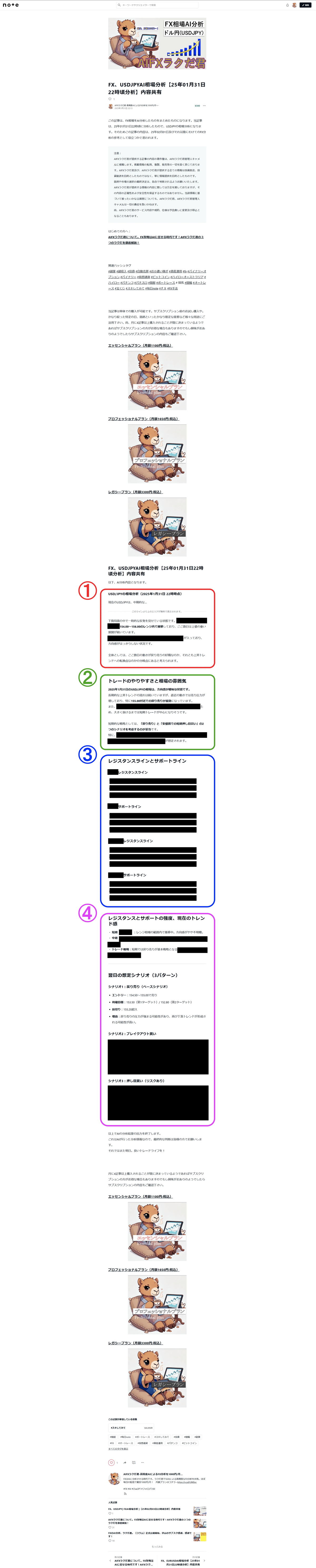 FX,AI分析無料大公開！AIFXラクだ君。AIFX分析記事サンプル｜AIFXラクだ君