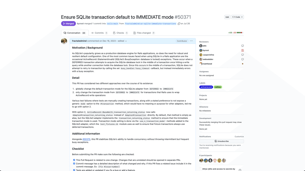 🛤 Rails 8はSQLiteで大幅に強化された「個人が扱えるフレームワーク」（翻訳）｜YassLab 株式会社