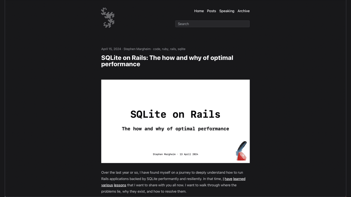🛤 Rails 8はSQLiteで大幅に強化された「個人が扱えるフレームワーク」（翻訳）｜YassLab 株式会社