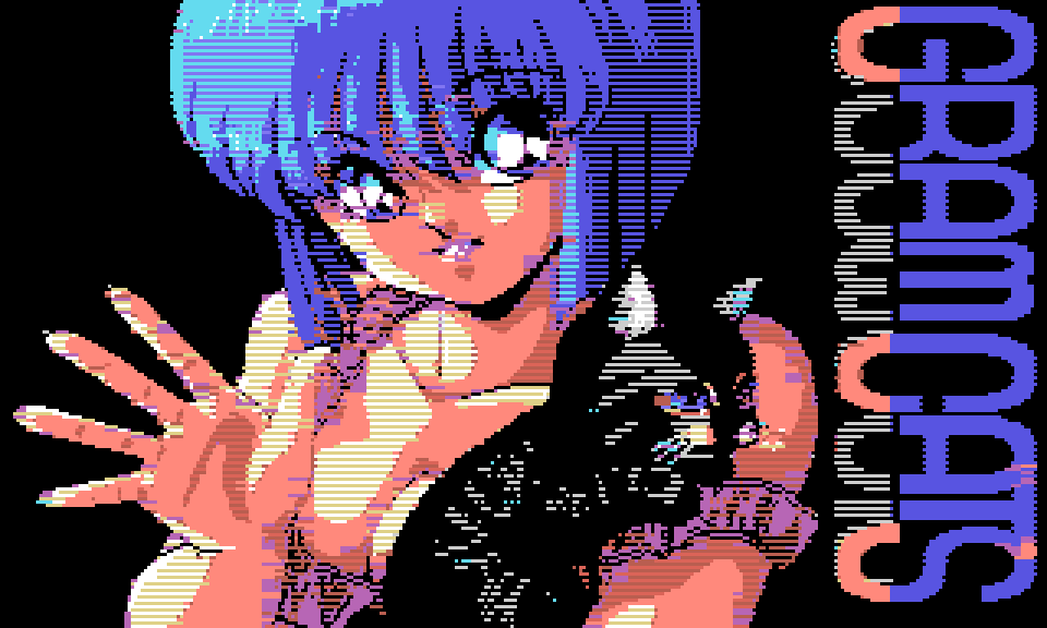 MSX1画像フィルタ コンバートテスト1 ：猫ADVタイトル｜Harayoki