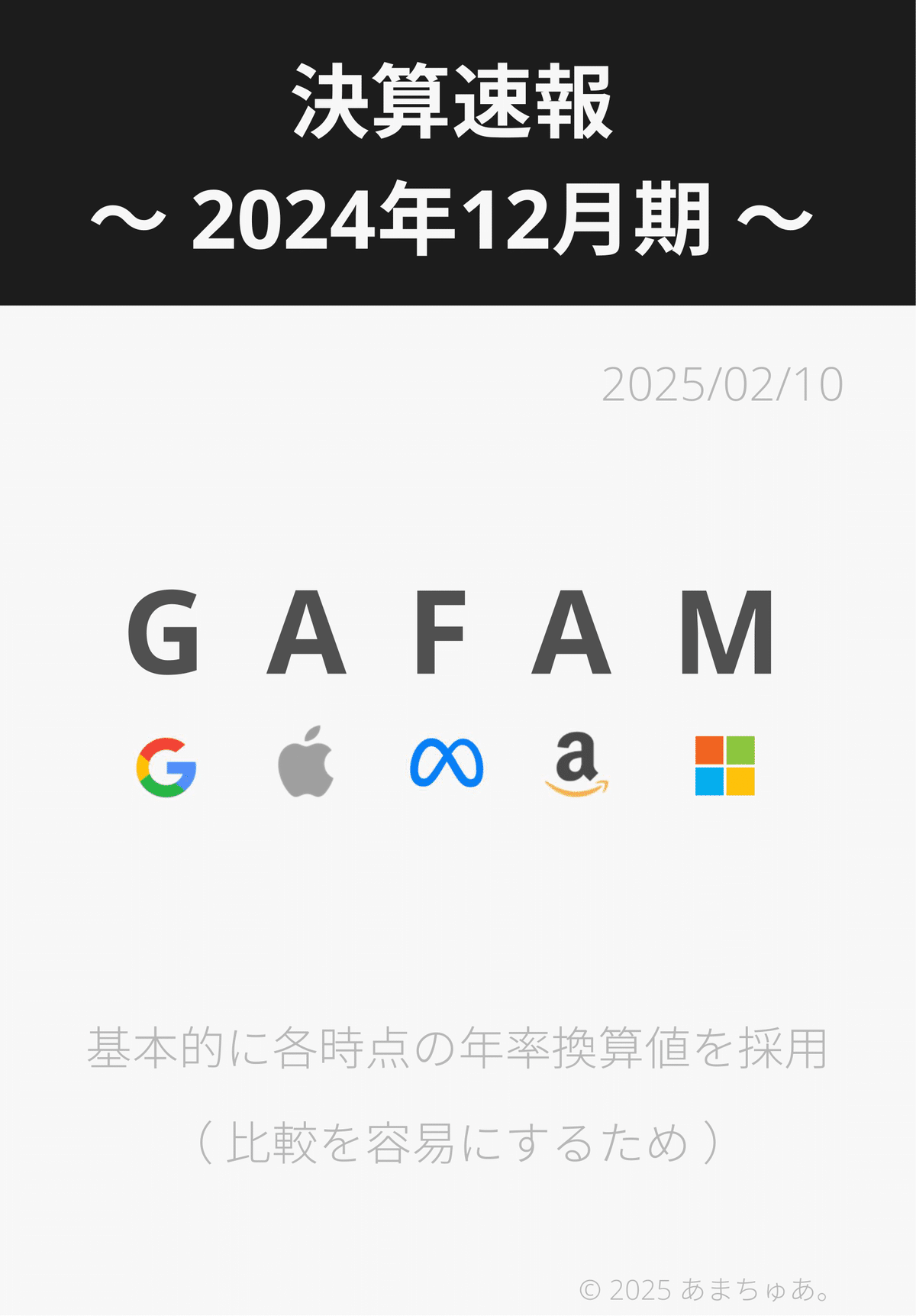 ※2025年08月04日更新【図解】GAFAMの最新決算を3分で見よう！ ～GAFAM ( GAFA ) の最新決算速報 FY24_12月期～｜あまちゅあ。