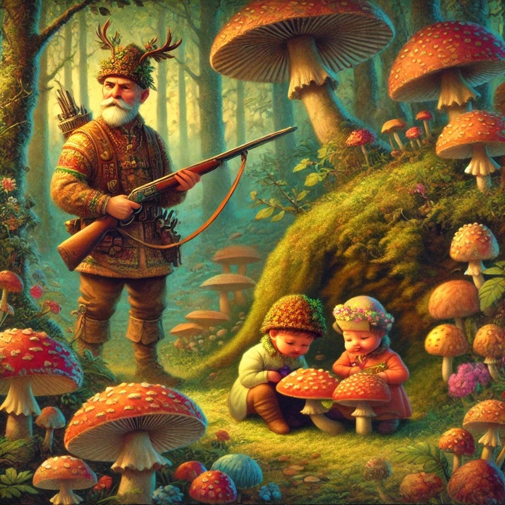 おとぎ話イラストつぶやき㉗『きのこ狩り』｜Masamichi Takuya