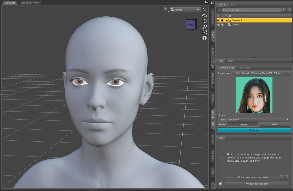 顔形状の微調整に Face Transfer Shapes 2 を試す - 半額セール中｜DAZ Studio 2025｜吉良浩明（きらやん）