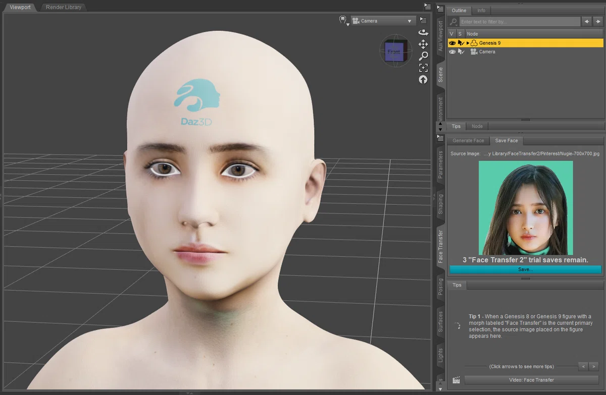 顔形状の微調整に Face Transfer Shapes 2 を試す - 半額セール中｜DAZ Studio 2025｜吉良浩明（きらやん）