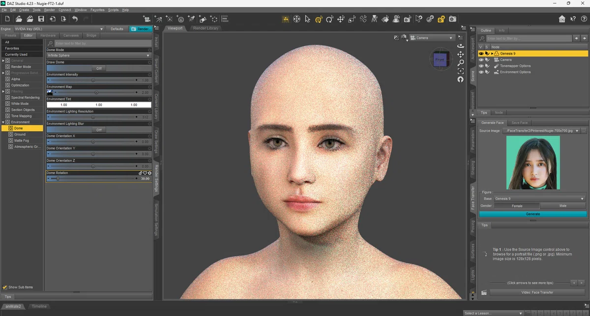 顔形状の微調整に Face Transfer Shapes 2 を試す - 半額セール中｜DAZ Studio 2025｜吉良浩明（きらやん）