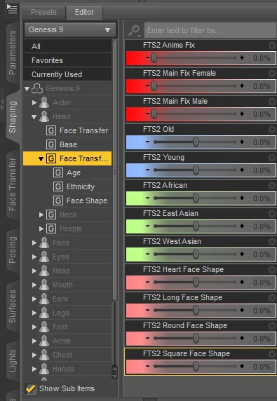 顔形状の微調整に Face Transfer Shapes 2 を試す - 半額セール中｜DAZ Studio 2025｜吉良浩明（きらやん）