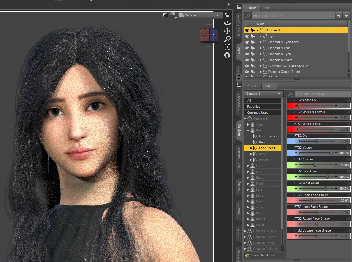 顔形状の微調整に Face Transfer Shapes 2 を試す - 半額セール中｜DAZ Studio 2025｜吉良浩明（きらやん）