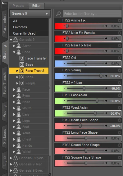 顔形状の微調整に Face Transfer Shapes 2 を試す - 半額セール中｜DAZ Studio 2025｜吉良浩明（きらやん）