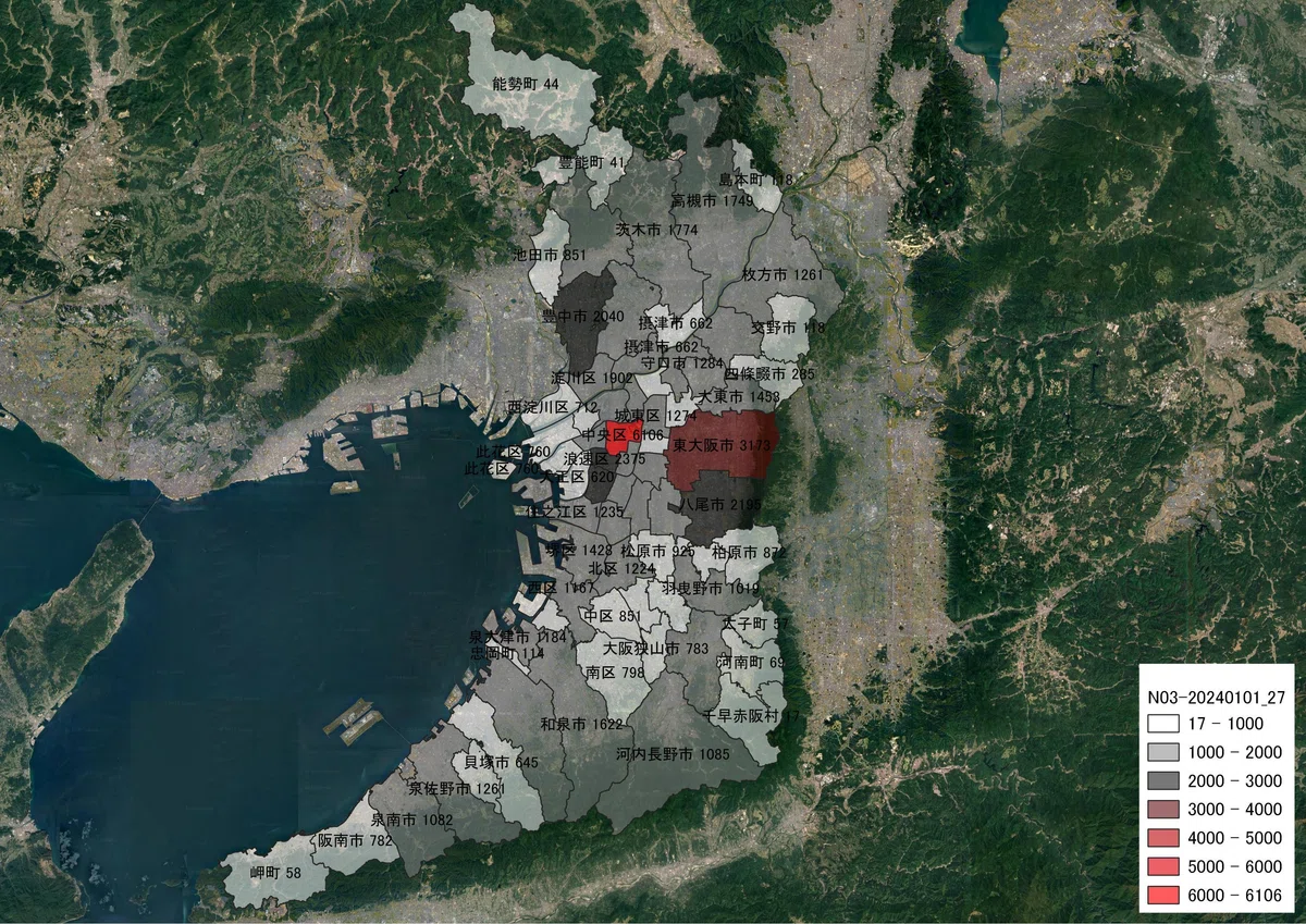 大阪の犯罪マップ GIS｜えだまめ