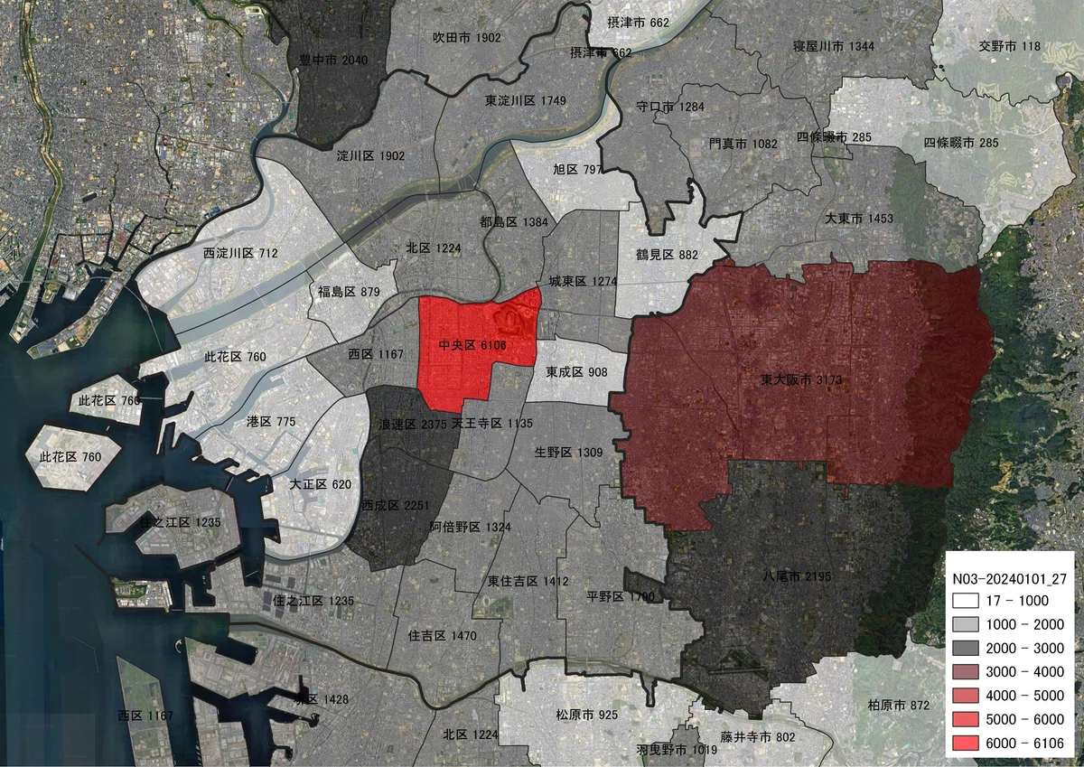 大阪の犯罪マップ GIS｜えだまめ