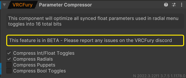 VRCFuryのParameter Compressorでお手軽パラメータ容量削減｜L3ia