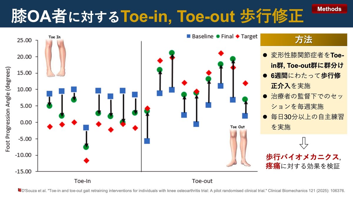 変形性膝関節症者に対するToe-in, Toe-out歩行修正の効果｜Super Human | 理学療法士／保健学博士 Ph.D.