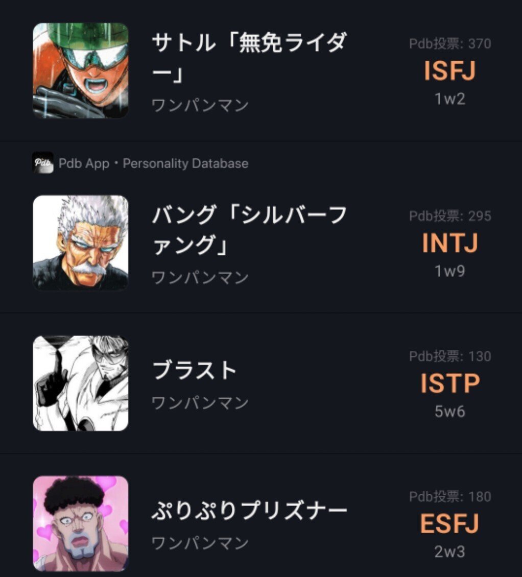 INFJが検索「ワンパンマン」MBTI｜nco