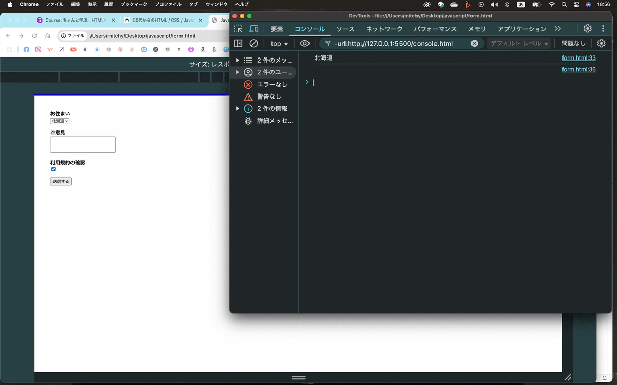50代からのHTML / CSS / JavaScriptチャレンジ No.171 各種フォームパーツからの要素の取得3｜mitchy