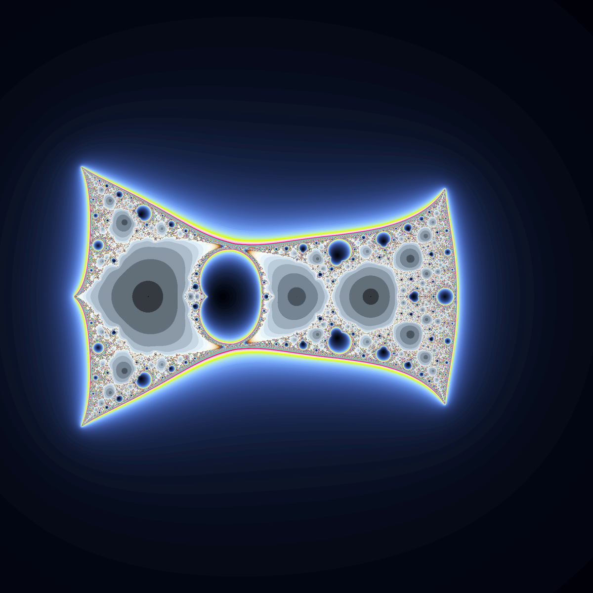 今週のフラクタル75 ((2c^4-3c^3+c)/(2z^3-3z^2-2c^3+3c^2)+c)｜108Hassium