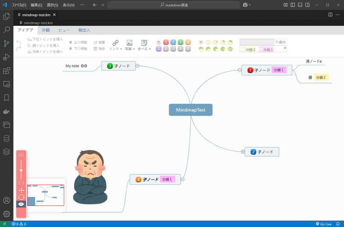 VisualStudio Code 拡張機能 その10 マインドマップ｜OyajiSE