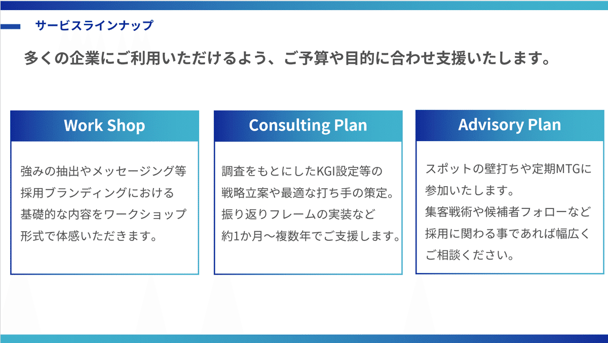サービスの紹介 ③Advisory Plan編｜Recruiting Marketers/リクルーティングマーケターズ 公式