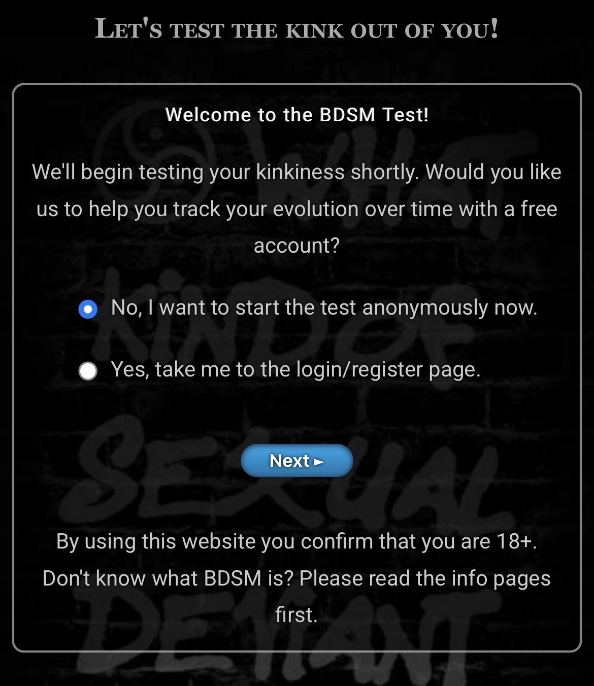 BDSM診断(BDSMTest)設問＆結果の和訳！受け方など解説｜SMガイド｜安心・安全に楽しむためのまとめ