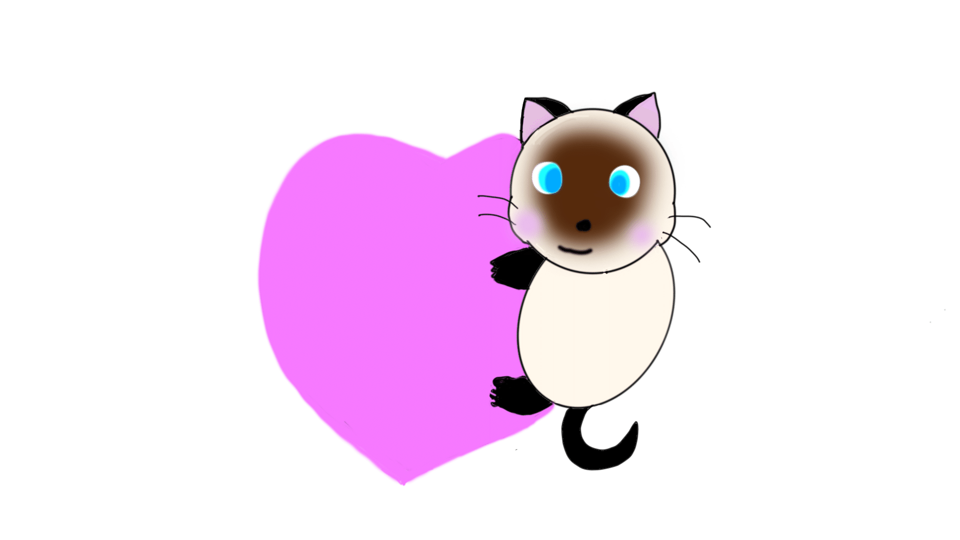 シャムネコとハート｜DANN YU