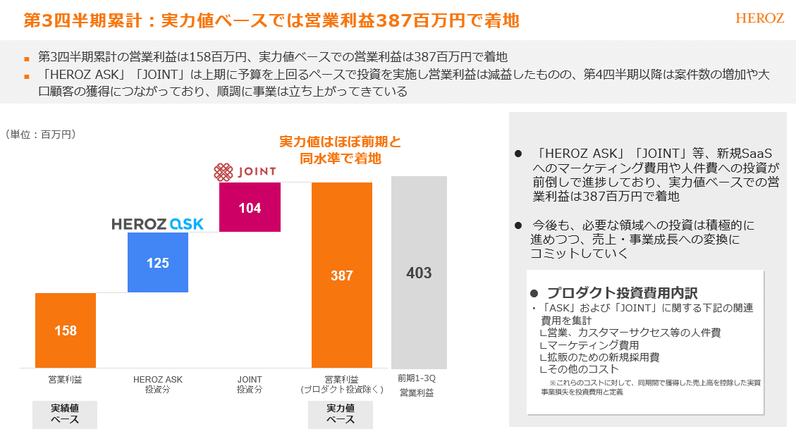【HEROZ：4382】2025年4月期 第3四半期決算発表に関するご説明｜HEROZ株式会社_IR