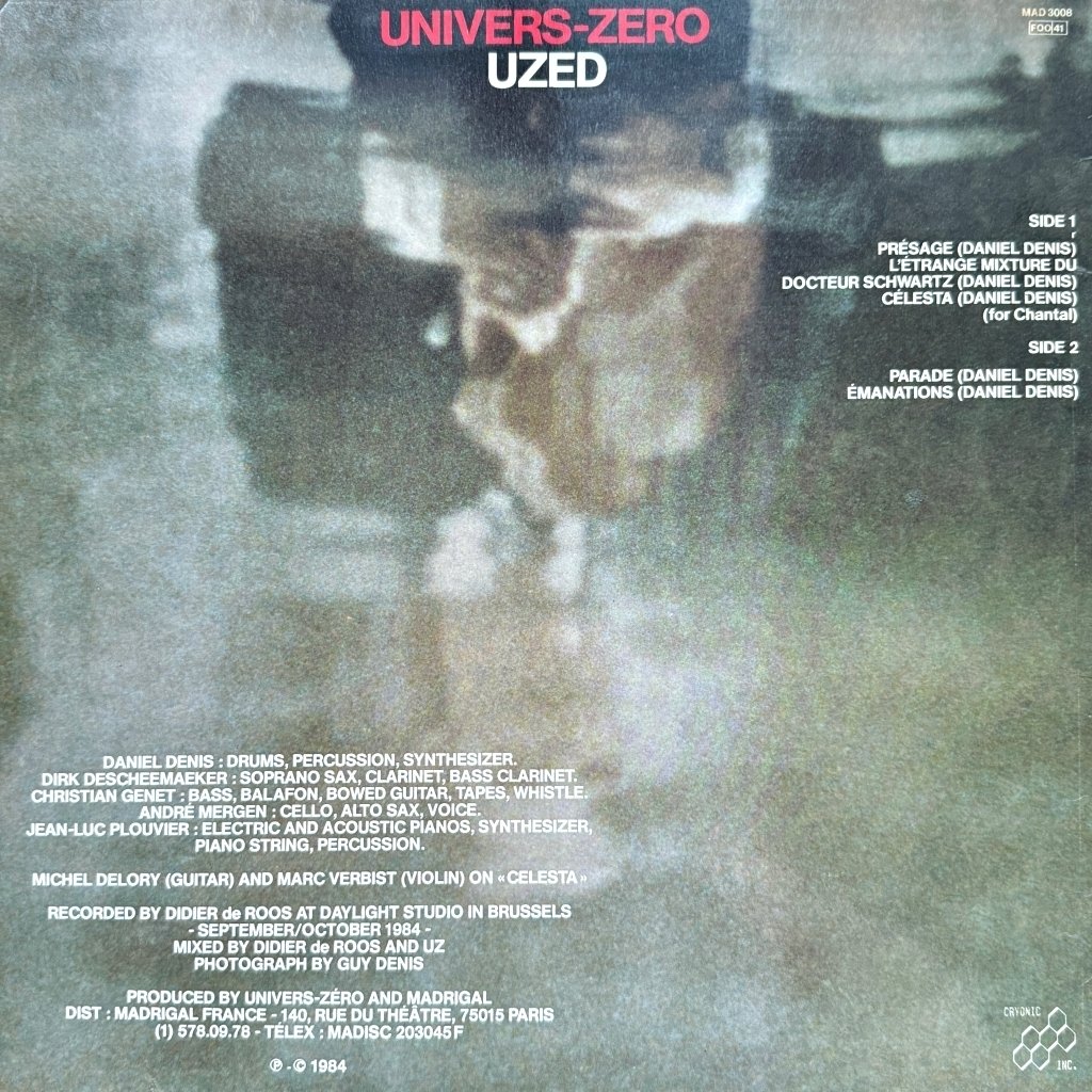 極限の暗黒チェンバーがジャズ・フュージョン・チェンバーに変貌か？Univers Zero / Uzed｜店長のりちゃん