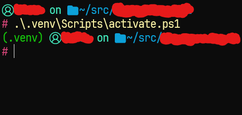 oh-my-poshが勝手にVIRTUAL_ENV_DISABLE_PROMPTを1にする（Pythonのvenv有効時に"(venv)"の表示が消える）｜2b3d4f