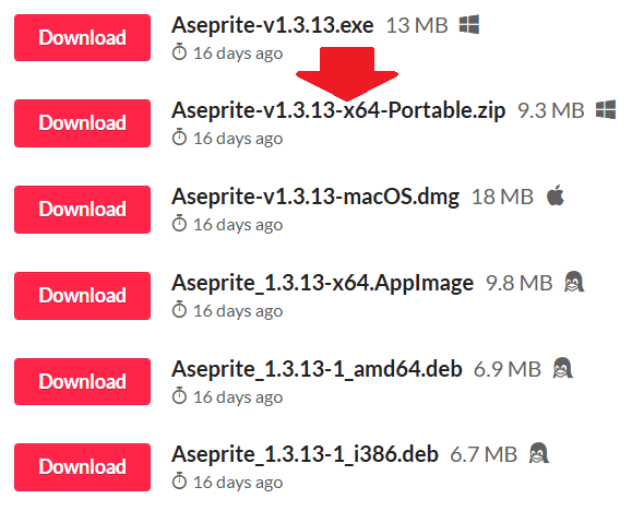 Asepriteのポータブル版を入手する【Aseprite】｜ケンケン