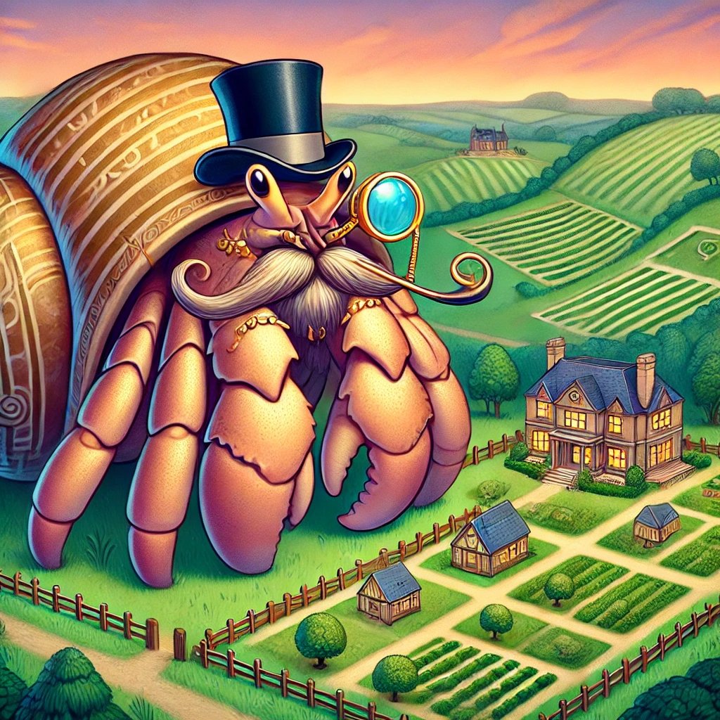 おとぎ話イラスト㊿『ヤドカリに土地』｜Masamichi Takuya