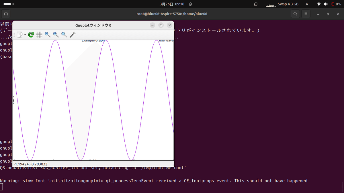 gnuplot ubuntu24.04 install｜blue06_2022
