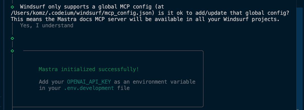 Mastra x Next.js x Windsurf で作る自分専用エージェント【10分で完成】：初心者向け超入門｜komz