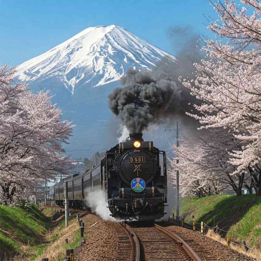 D51蒸気機関車 汽車 富士山 フリー写真、フリー素材：南城市 雑貨 愛が届ける｜南城市 雑貨（愛）