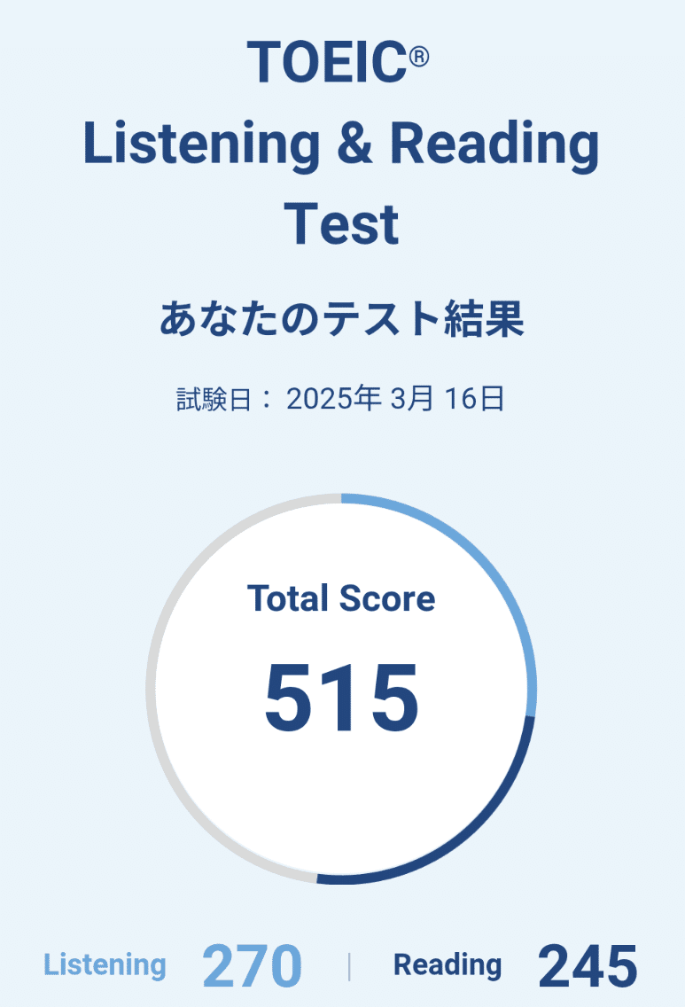 初めてのTOEIC、結果！｜ひでこ