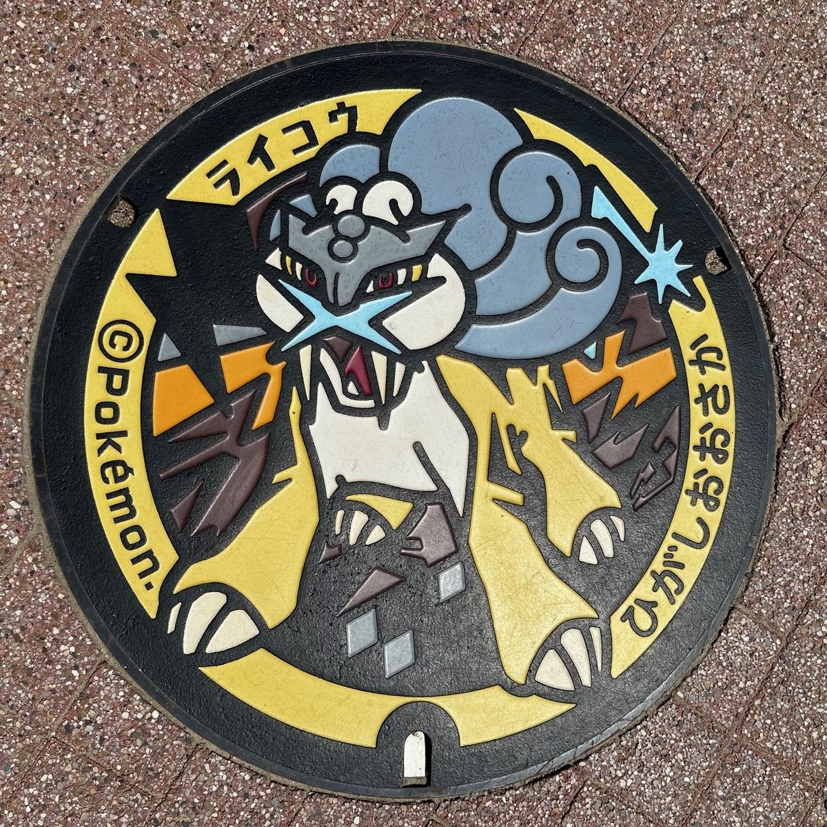 ラグビーの聖地にあるポケふた ️その2「ライコウのポケふた」伝説降臨 ｜ポケ旅研究所