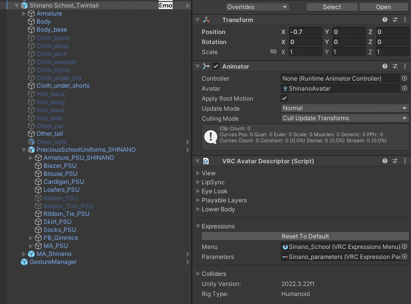 【備忘録】VRChat初心者 Expression Menuで服の色変えをできるようにする｜たみこ@オナホとゲームのVTuber